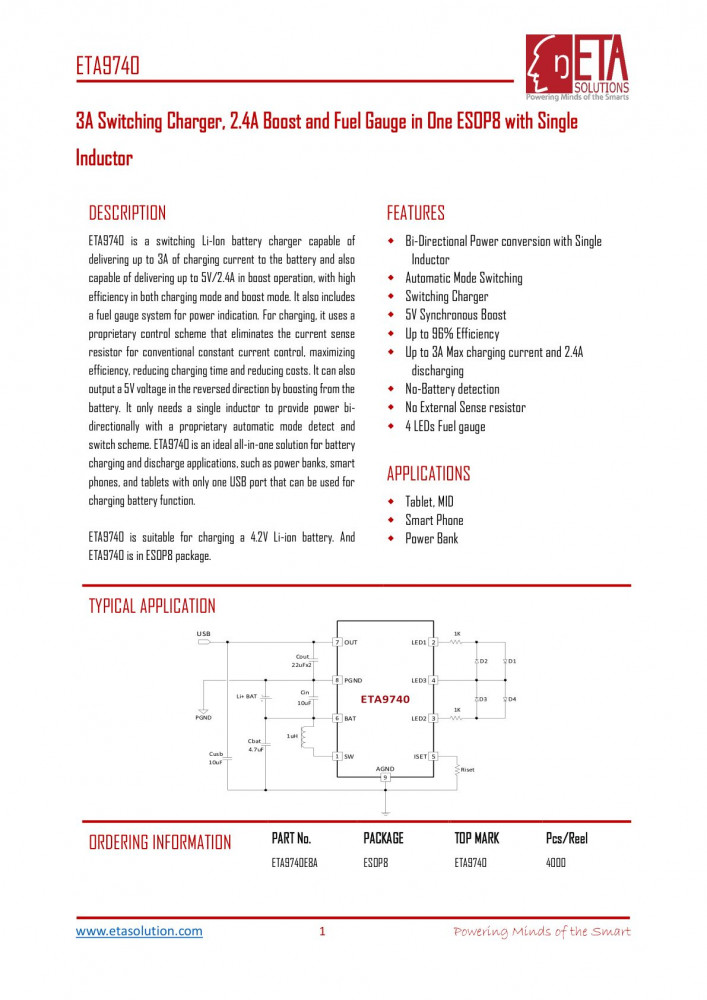 ETA9740 datasheet page 1