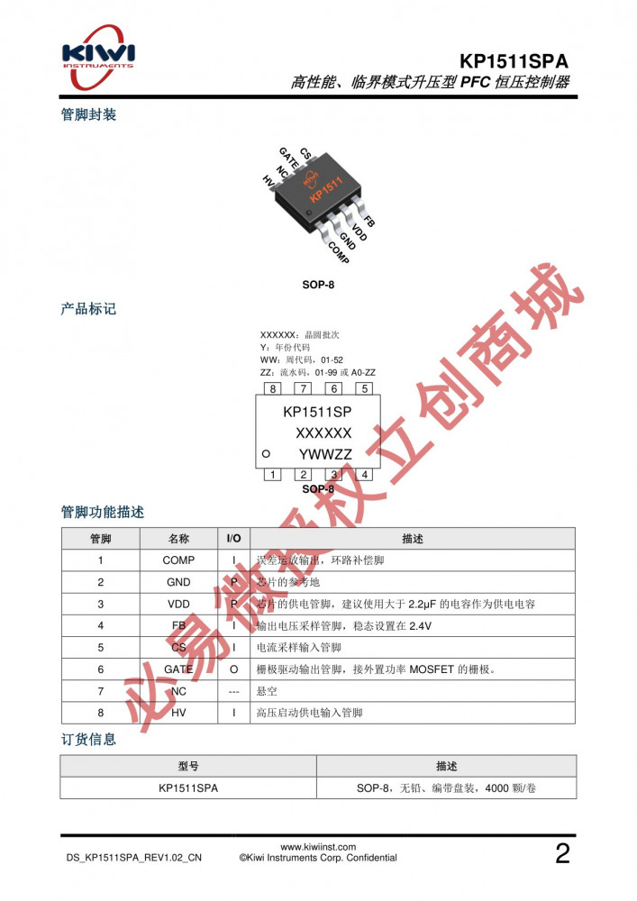 KP1511SPA datasheet page 2