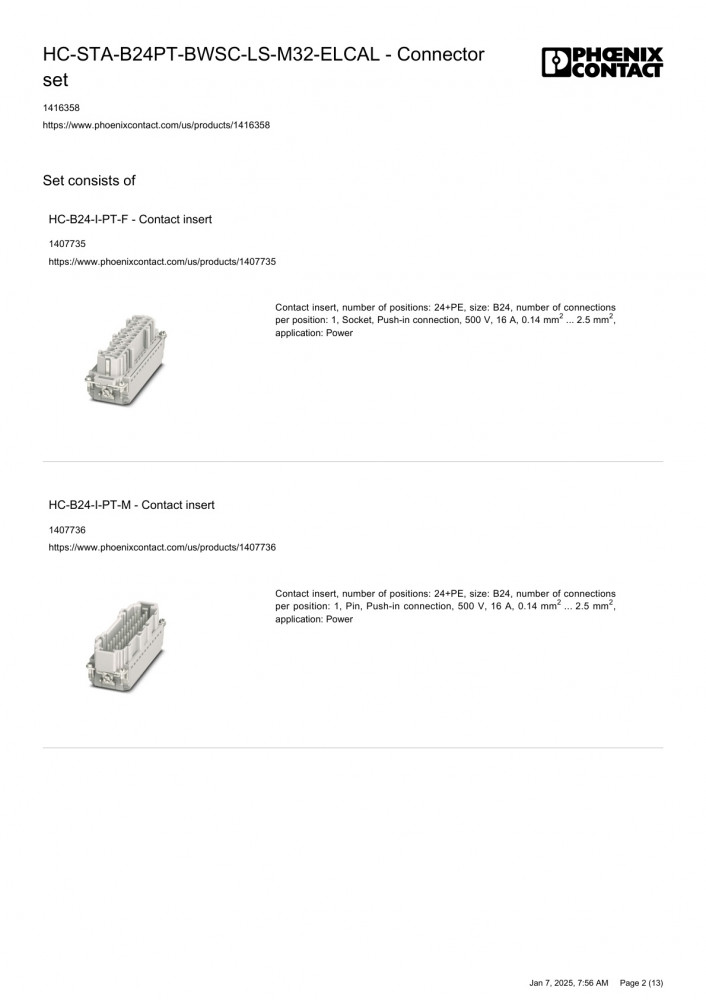 Phoenix Contact 1416358 technical document page 2