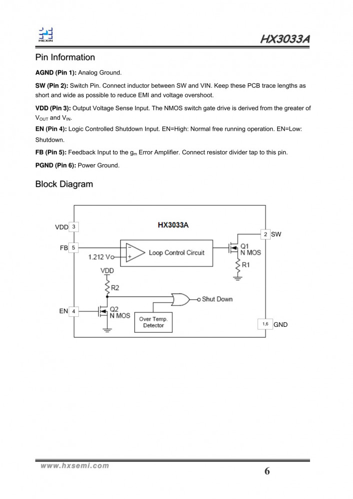 HX3033A-AFC datasheet page 6