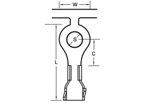 VibraKrimp Open Barrel Ring, Tin-Plated Steel, for 18-14 AWG Wire, Stud Size 10 (M5) for sale