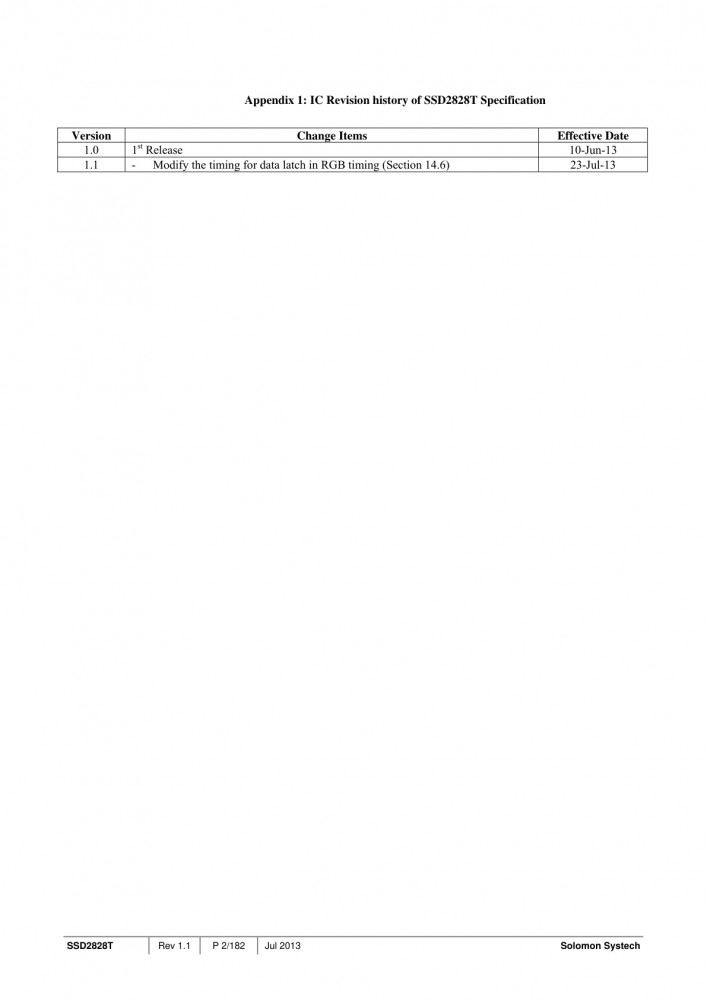 SSD2828T technical document page 2