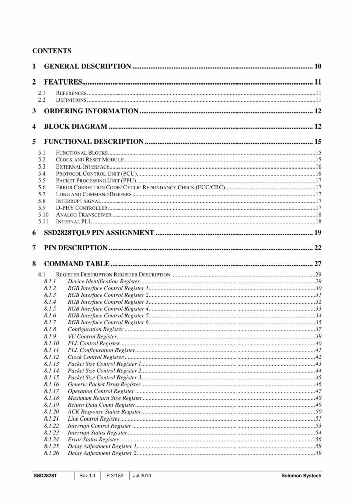 SSD2828T technical document page 3