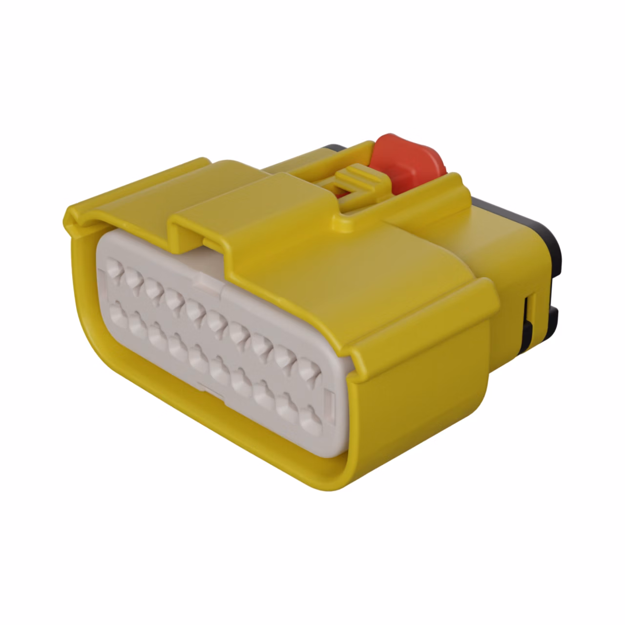 MX150 Mat-Sealed Female Connector Assembly, Dual Row, 20 Circuits, Keying Option A, with Connector Position Assurance, Yellow, 5 Plugged Cavity for sale