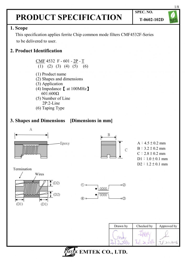 CMF4532F product specification page 2