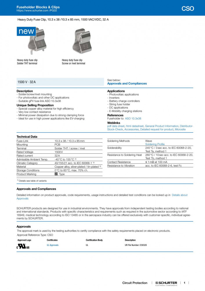 SCHURTER 0751.0500 datasheet page 1