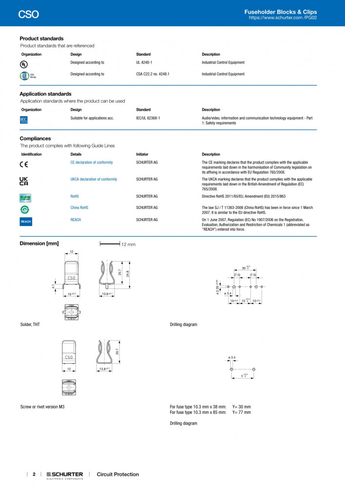 SCHURTER 0751.0500 datasheet page 2