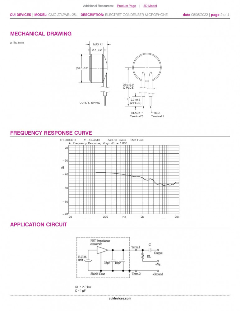 CMC-2742WBL-25L datasheet page 2