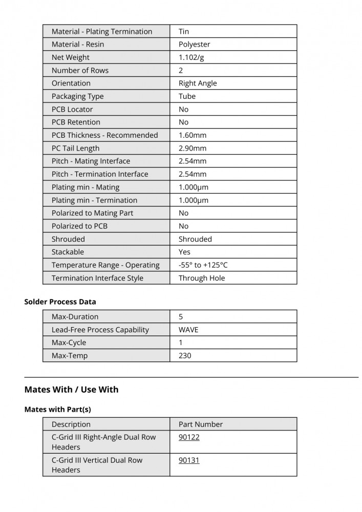 Technical document page 3 for MOLEX 901522110