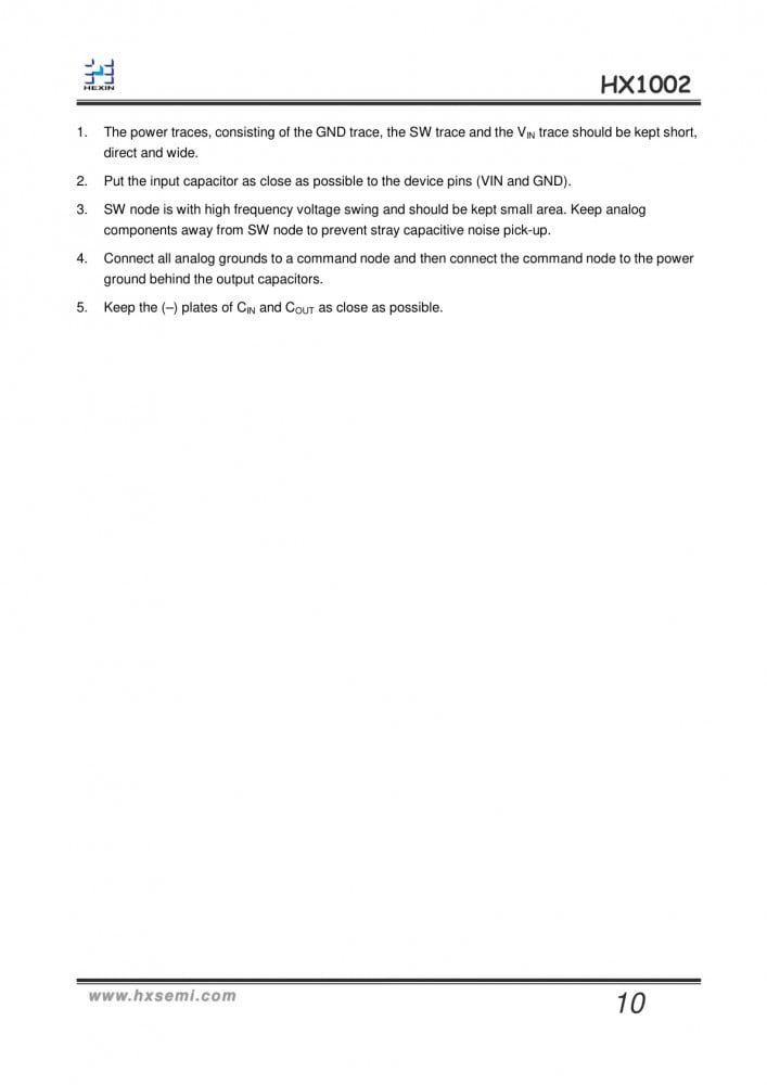 HX1002 datasheet page 10