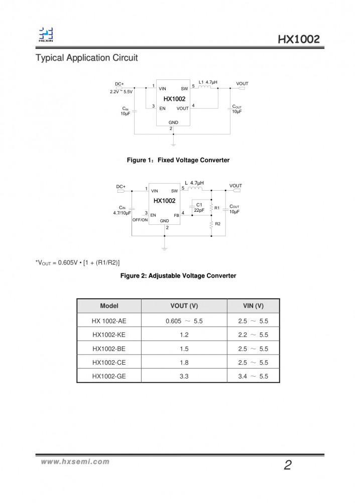HX1002 datasheet page 2