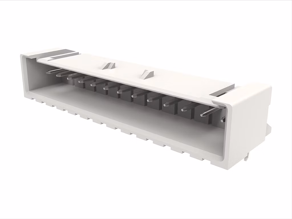 2.50mm Pitch, Mini-Lock PCB Header, Single Row, Vertical, Through Hole with Kinked Pins, Tin Plating, Positive Lock, 13 Circuits, Bag, 3.40mm PC Tail Length, Glow-Wire Capable