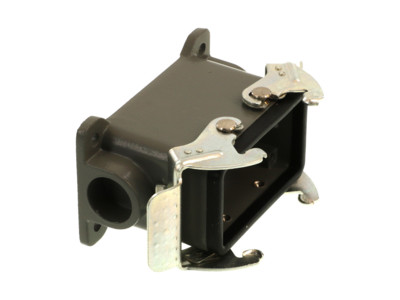 Heavy-Duty Standard (STD) Double Lever Surface Mount Housing, Die-cast Aluminum, with 4 Pegs, with Cover, with Gasket, Size 10B «57x27», Pg29x2  Thread, High Construction, Grey