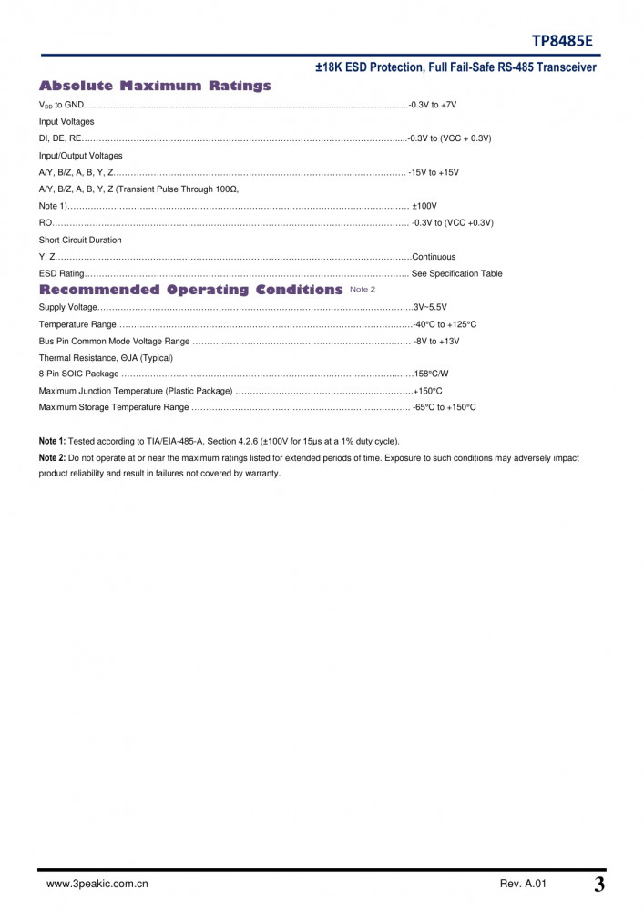 TP8485E-SR datasheet page 3