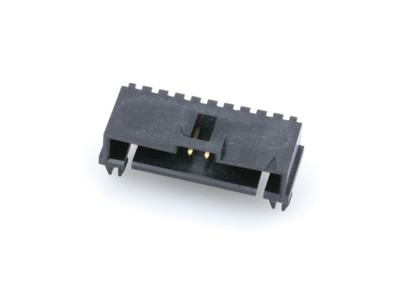 2.54mm Pitch SL Header, Single Row, Right Angle, 3.05mm Pocket, Shrouded, with Beveled Plastic Peg, 22 Circuits, 0.76µm Gold (Au) Selective Plating, Tin (Sn) PC Tail Plating