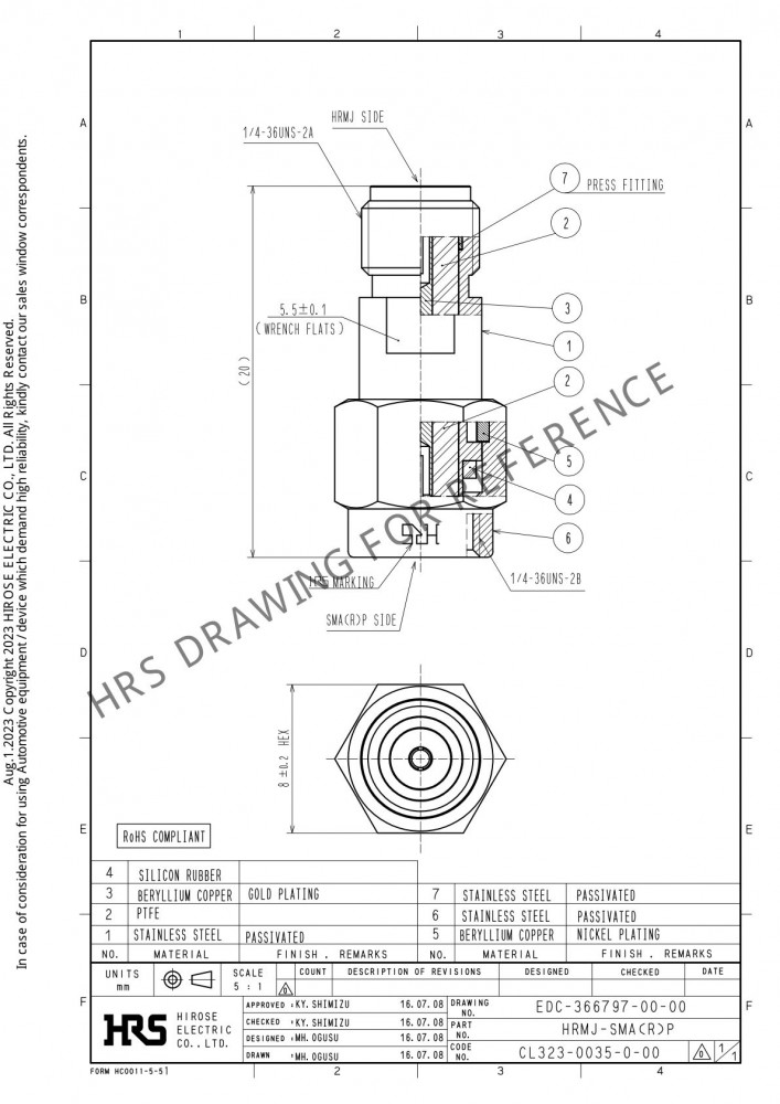HRS HRMJ-SMA(R)P technical drawing