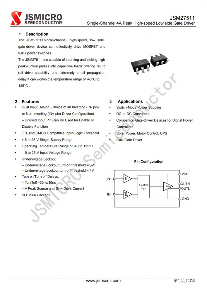 JSM27511 datasheet page 1