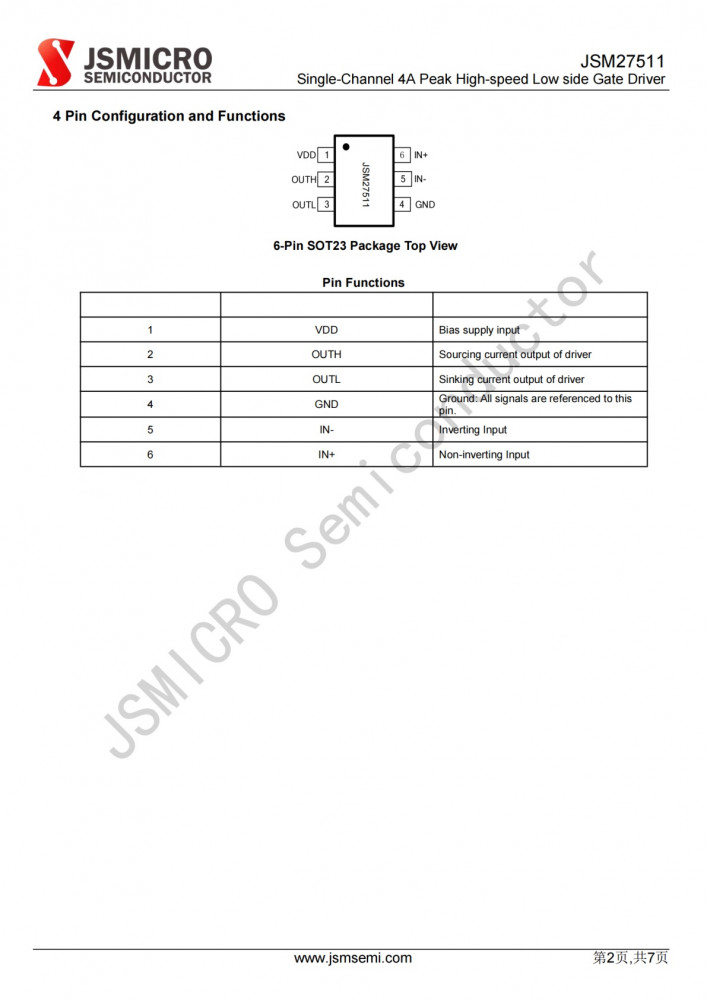 JSM27511 datasheet page 2