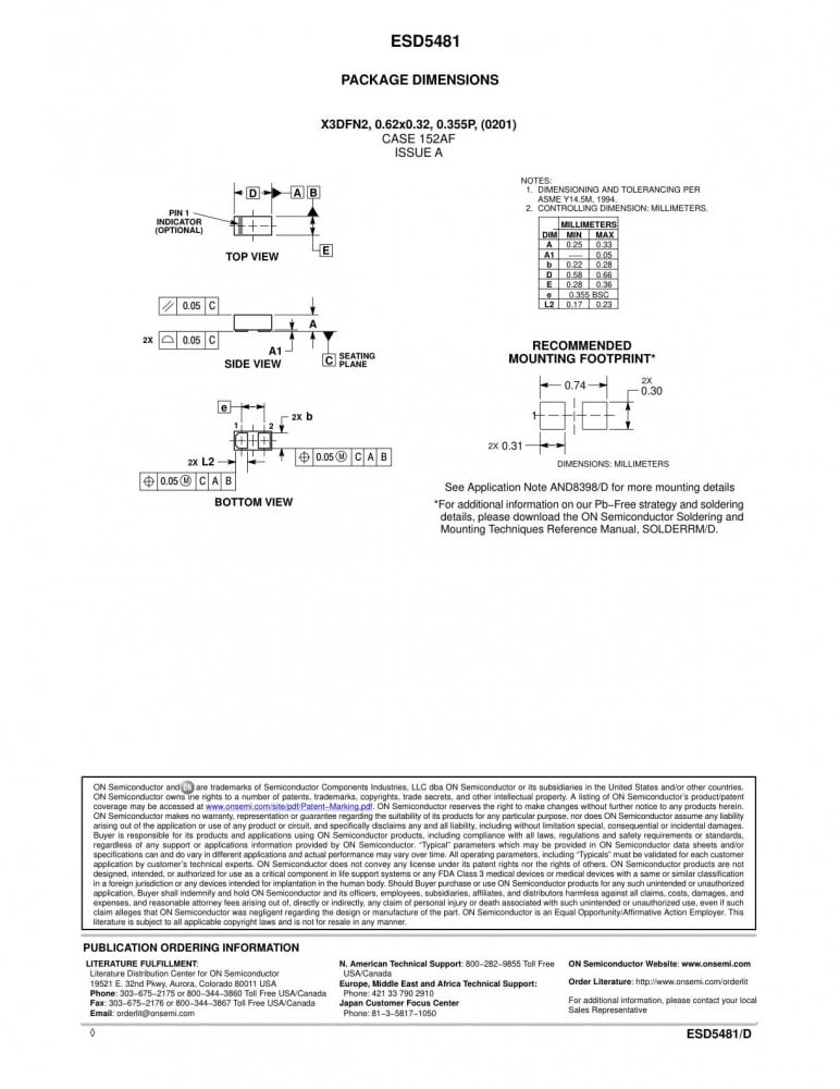ESD5481MUT5G datasheet page 6