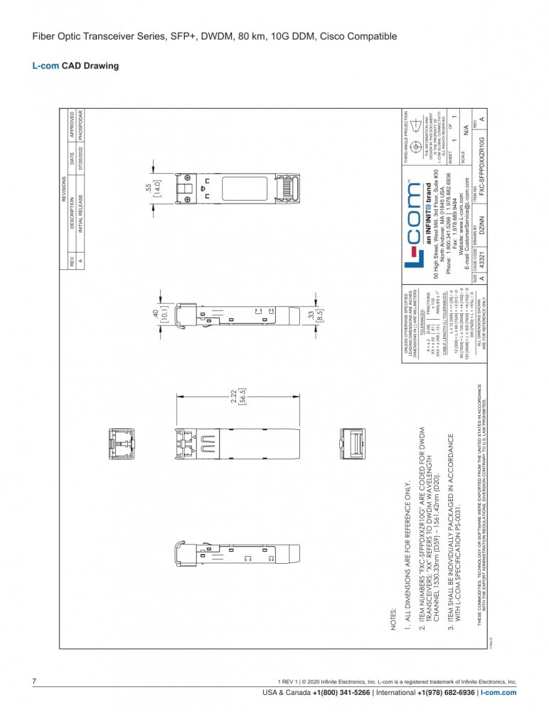 FXC-SFPPD43ZR10G-CSC datasheet page 7