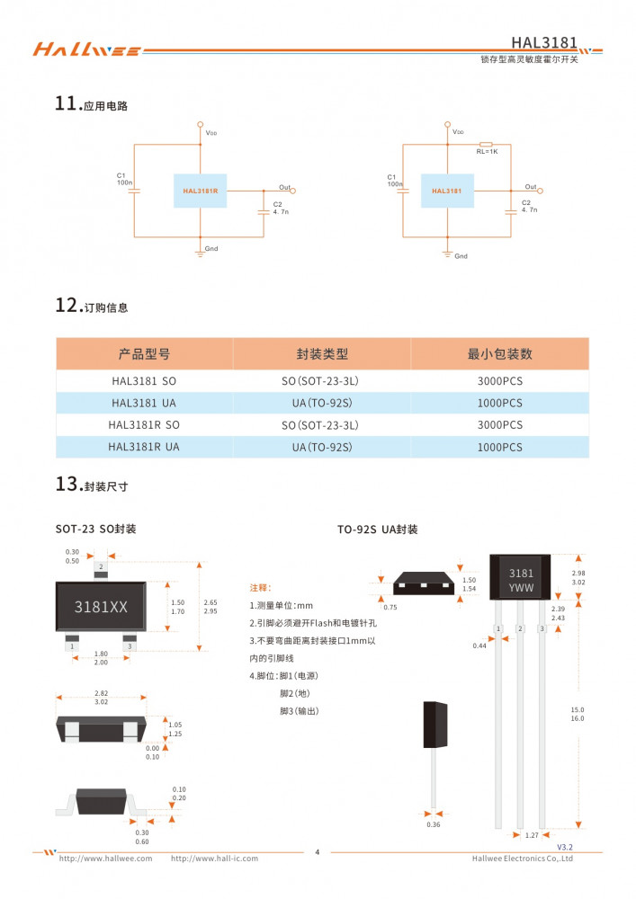 HAL3181RSO datasheet page 4