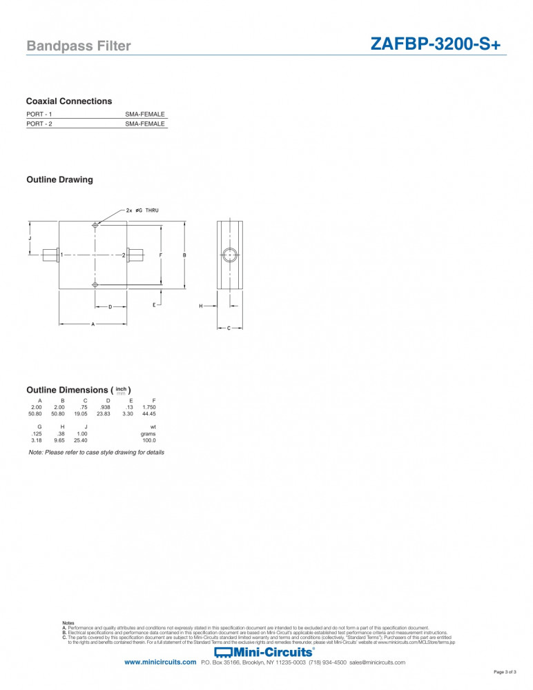ZAFBP-3200-S+ datasheet page 3