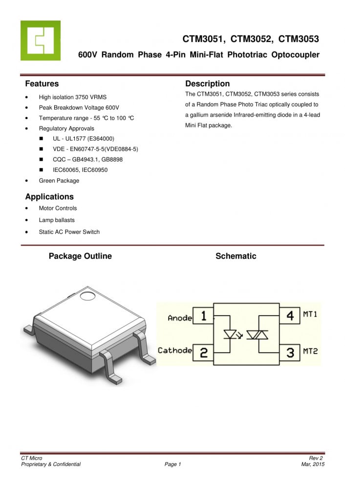 CTM3053 datasheet page 1