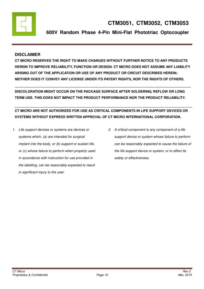 CTM3053 datasheet page 10