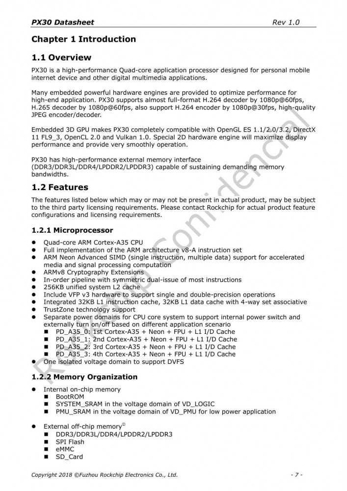 PX30 datasheet page 7