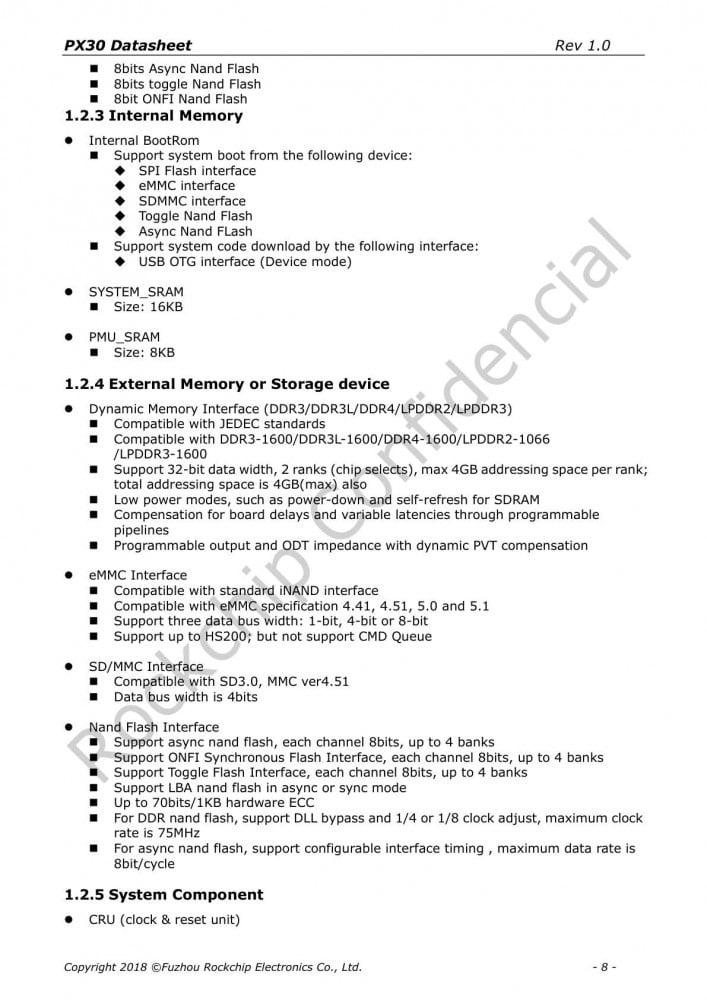 PX30 datasheet page 8