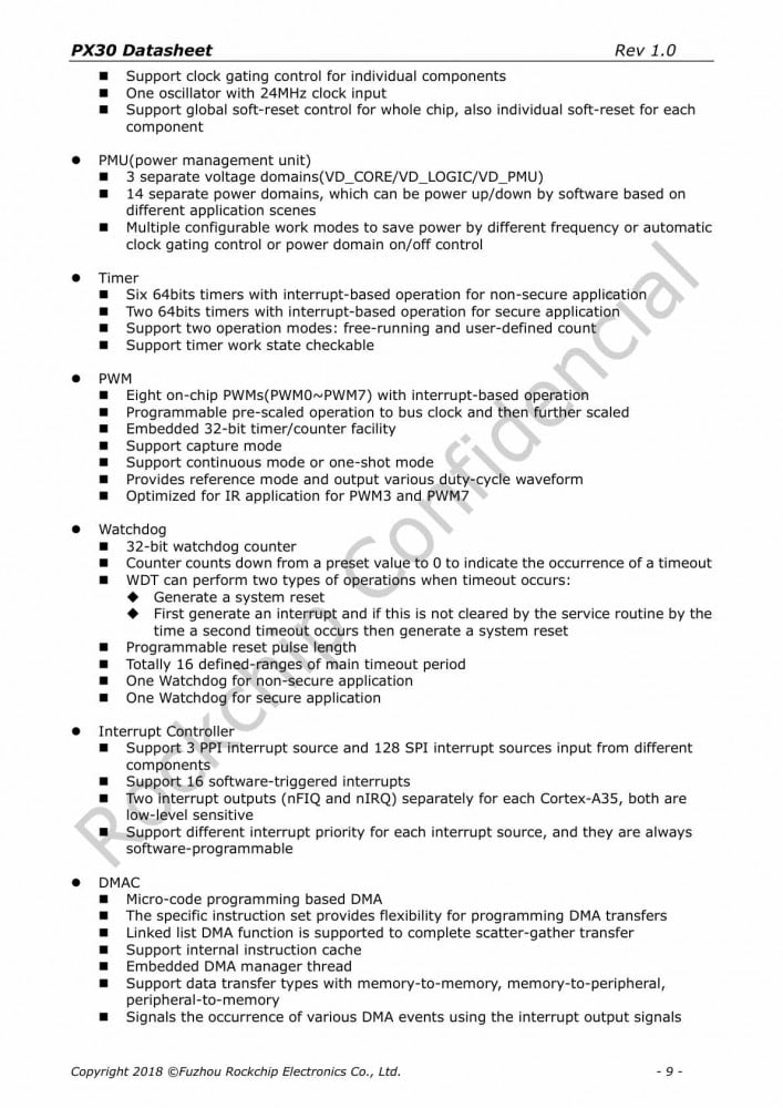 PX30 datasheet page 9