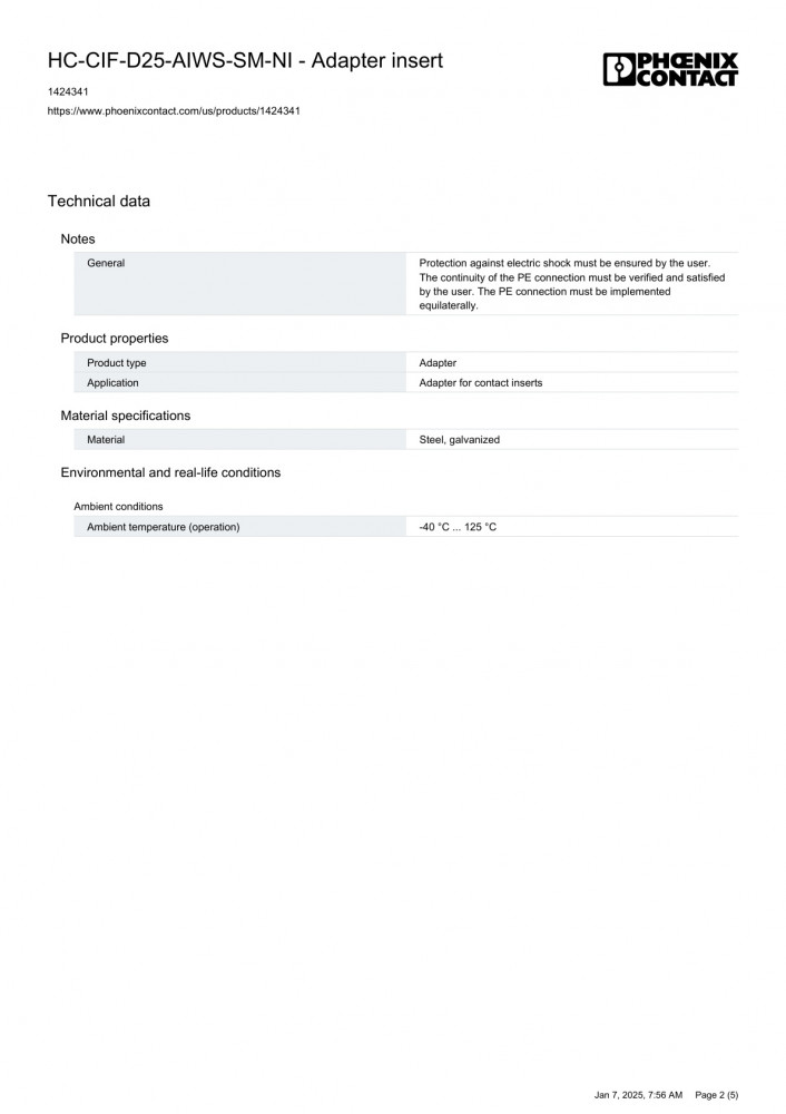 Phoenix Contact 1424341 product document image 2