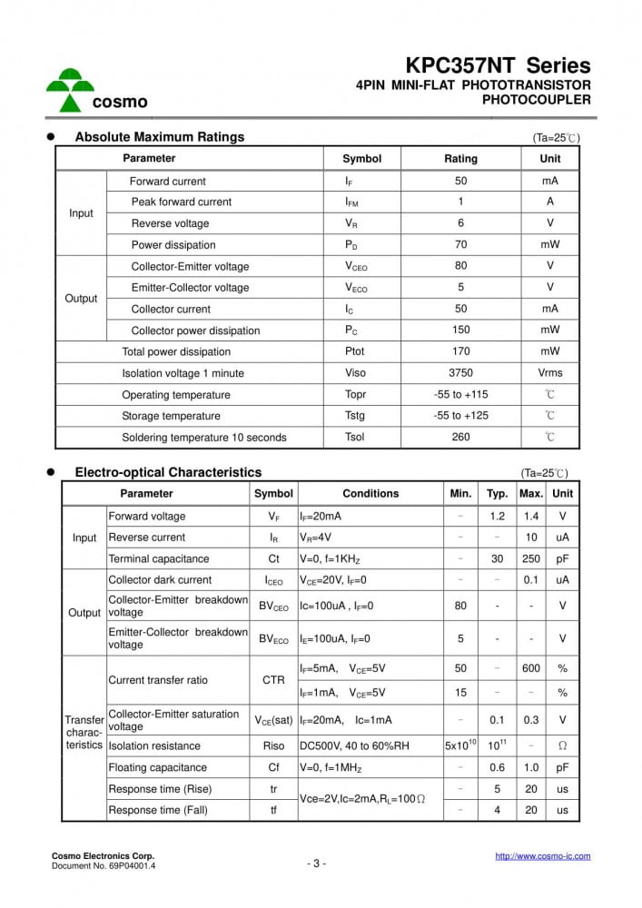 KPC357NT0CTLD datasheet page 3