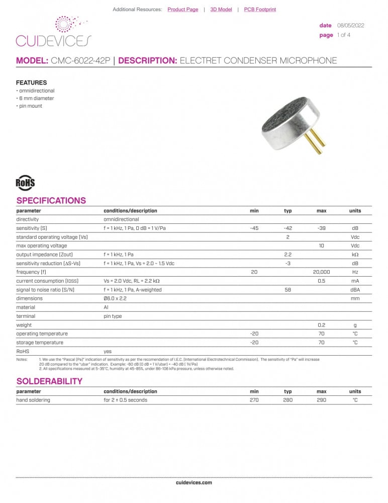 CMC-6022-42P datasheet page 1