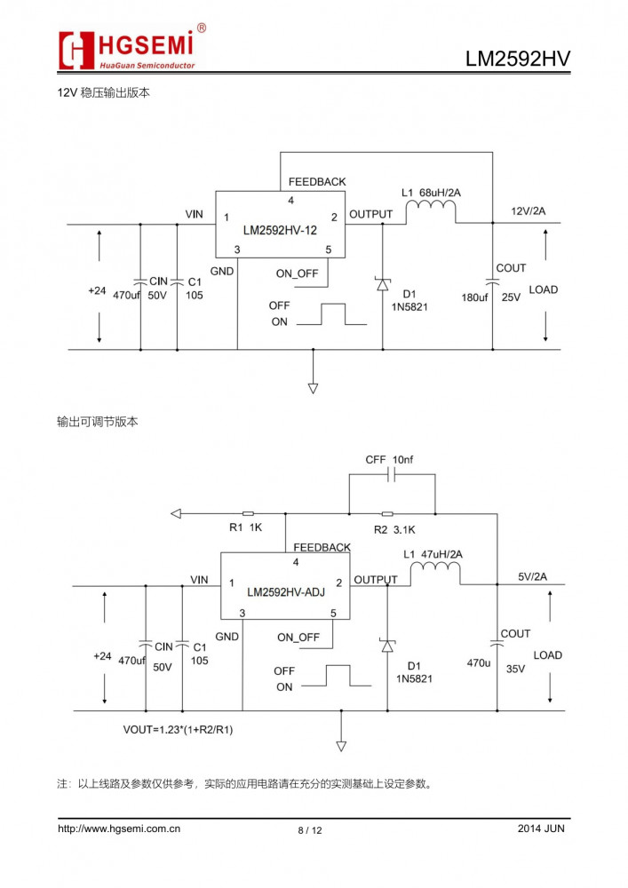 HGSEMI LM2592HV technical document page 8
