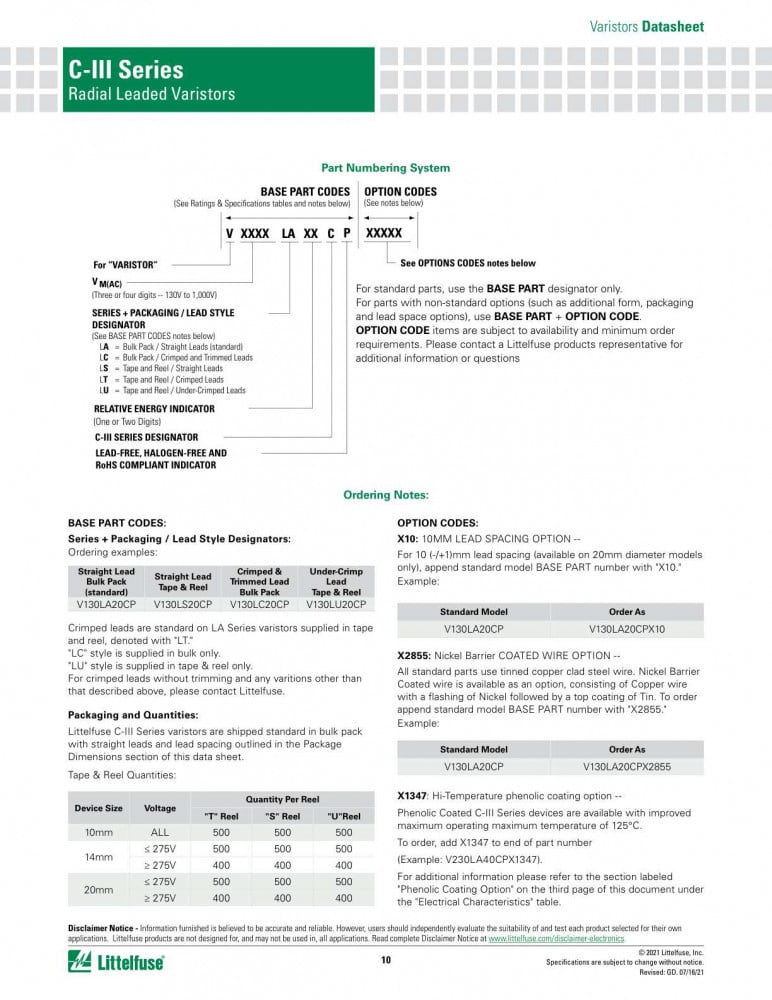 Littelfuse C-III Series datasheet page 10