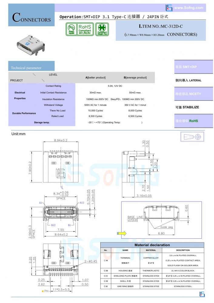 SOFNG MC-312D-C technical document page 1