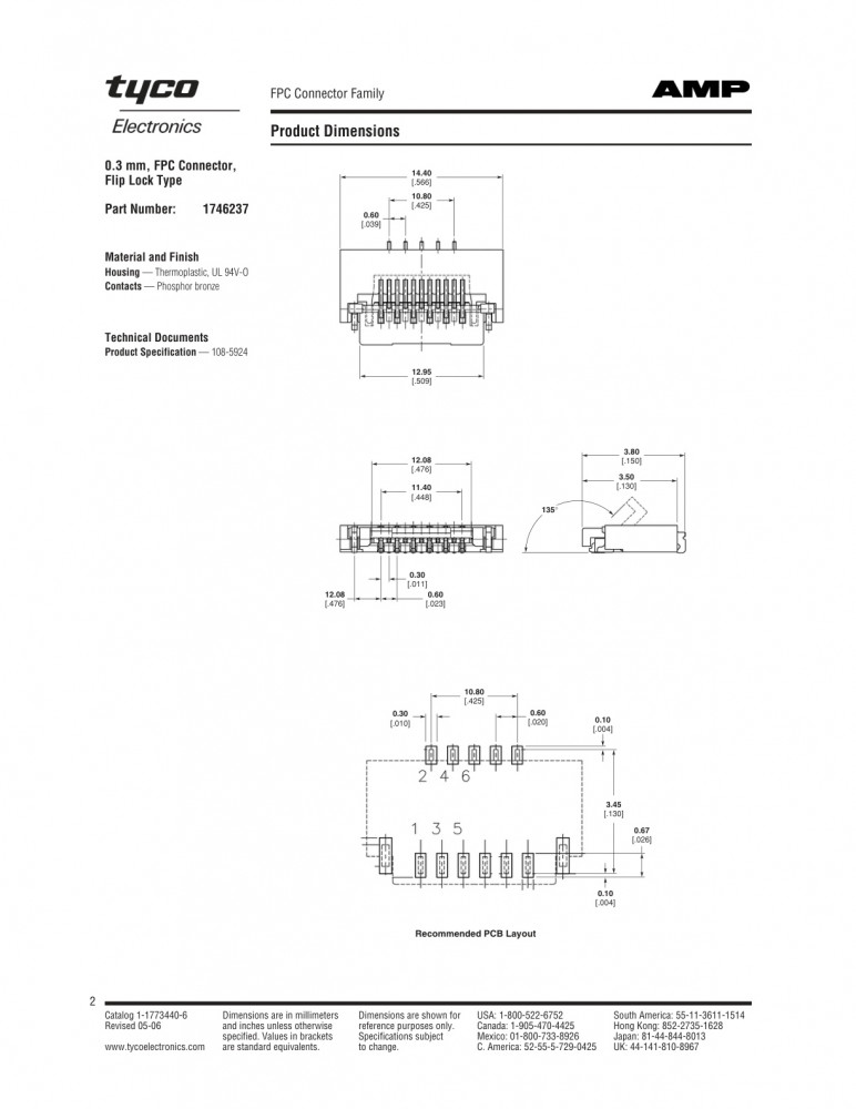 TE Connectivity FPC connector document page 2