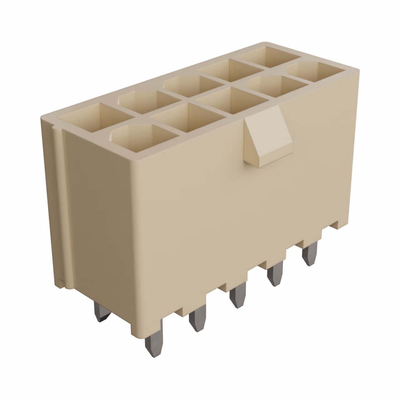 Mini-Fit HCS Header, 4.20mm Pitch, Dual Row, Vertical, without Snap-in Plastic Peg PCB Lock, 10 Circuits, Nylon 6/6 94V-2, Matte Tin (Sn) Plating, without Drain Holes for sale