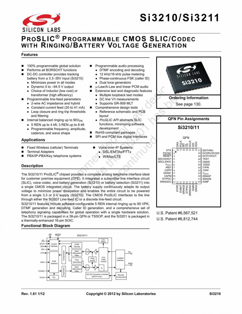 SI3211 technical document page 1