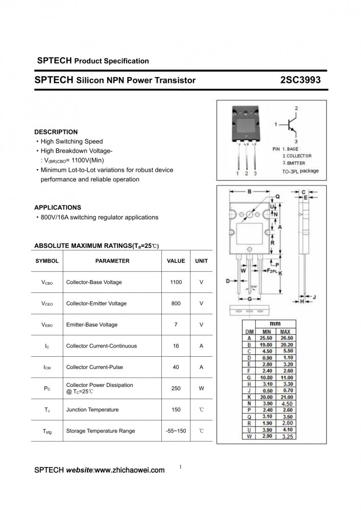 2SC3993 datasheet page 1