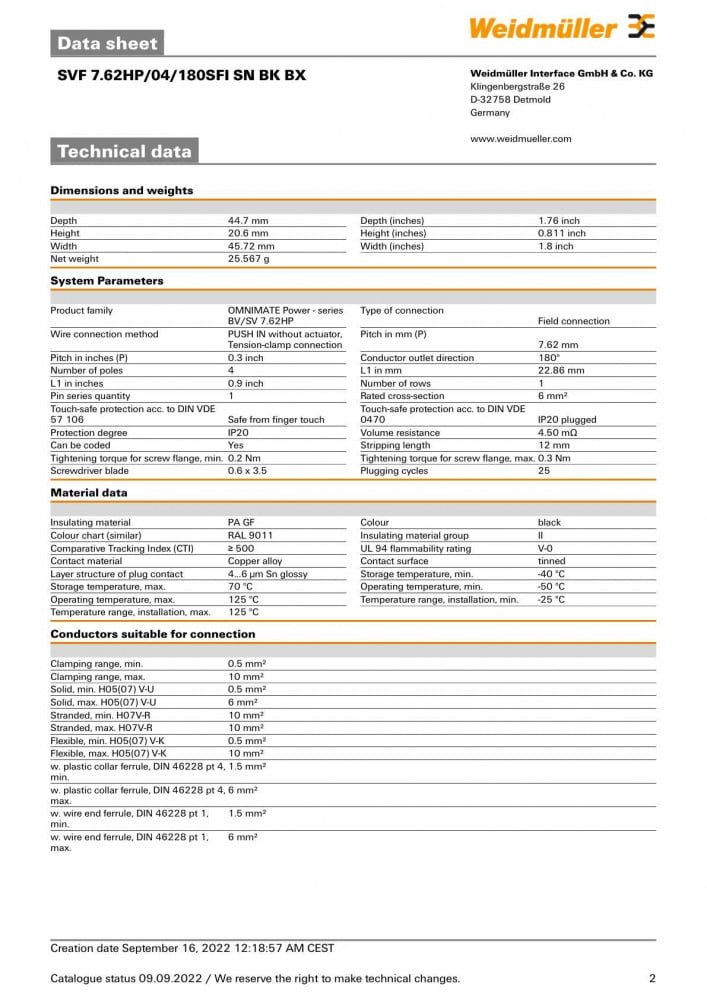WEIDMULLER 1124830000 datasheet page 2
