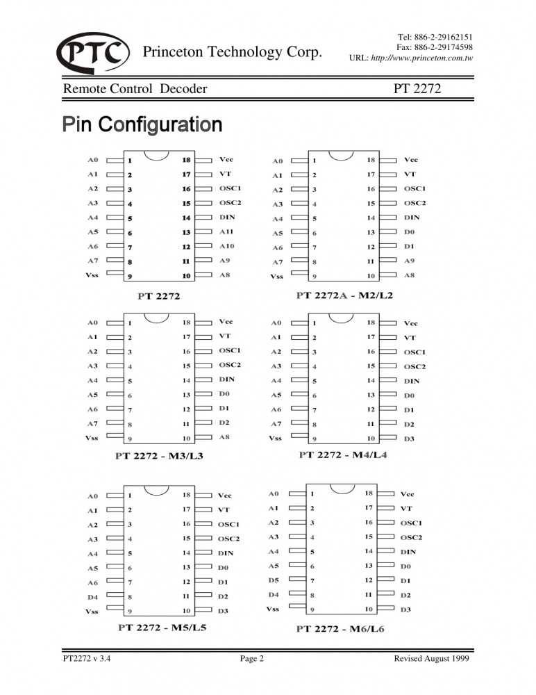 PT2272 datasheet page 2