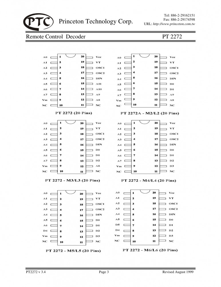 PT2272 datasheet page 3