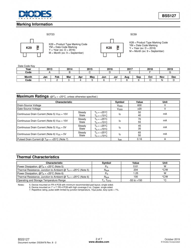 BSS127S-7 datasheet page 2