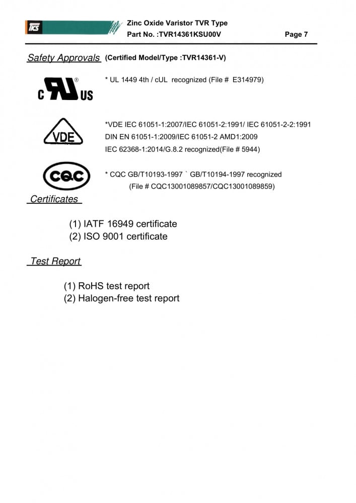 TVR14361KSU00V datasheet page 10