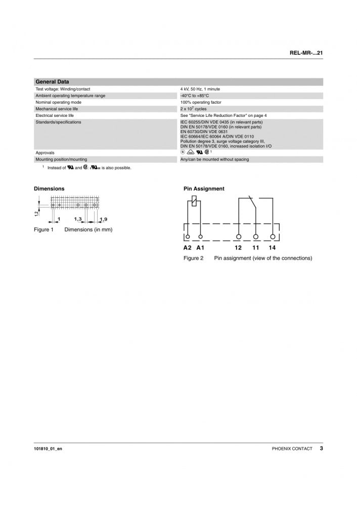 Phoenix Contact relay datasheet page 3
