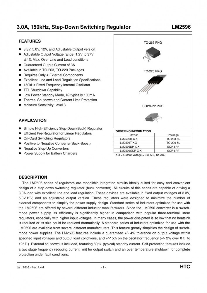 LM2596T-3.3 datasheet page 1