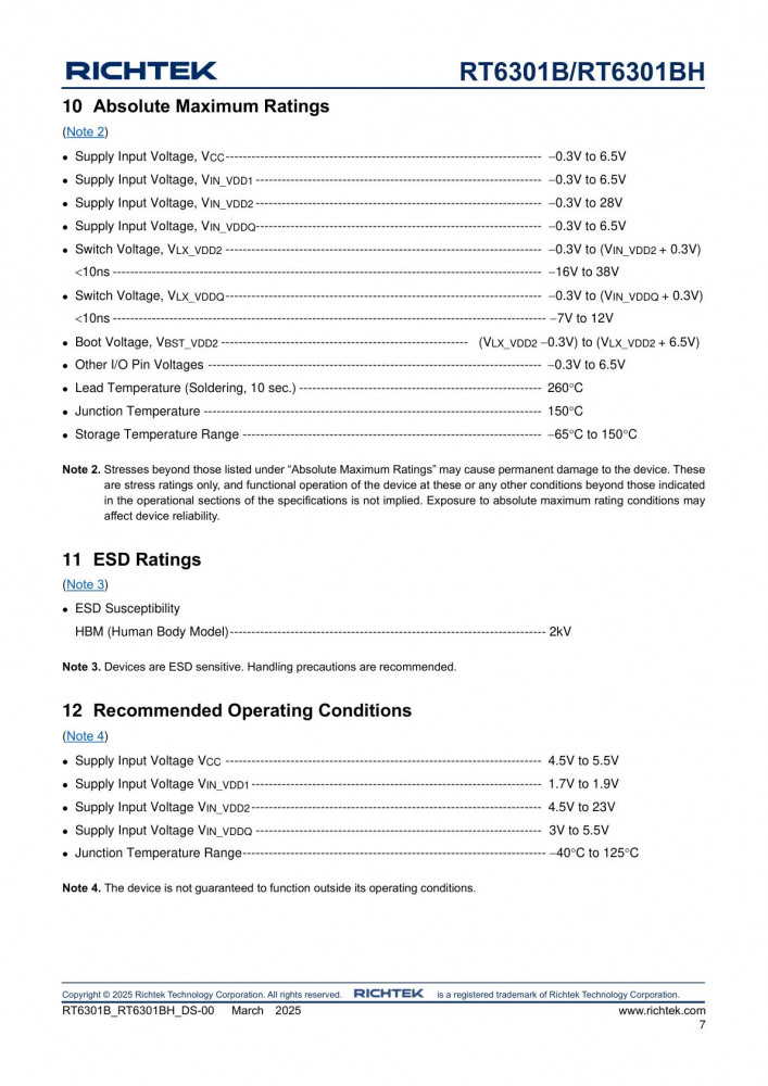 RT6301B/RT6301BH datasheet page 7