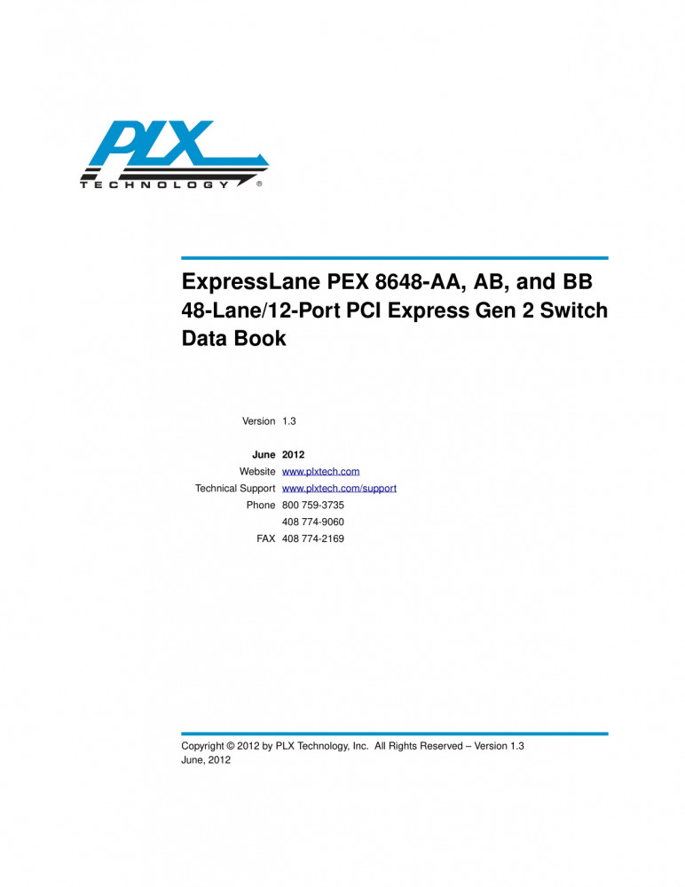 PEX8648 data book page 1